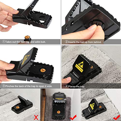 Mouse Traps Indoor, Mice Traps for House Indoor, Reusable Quick Effective Mouse Traps Indoor Small Mouse Traps Mice Snap Trap - 4 Packs,FONBAY