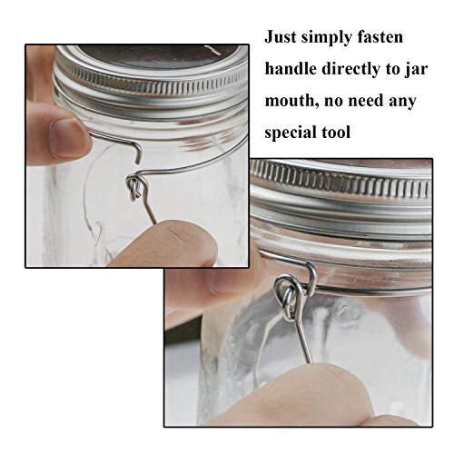 Decorman Solar Mason Jar Lights, 6 Pack Waterproof Fairy Star Firefly Lids String Lights with 6 Hangers for Patio Yard Garden Party Wedding Christmas(Jars Not Included)