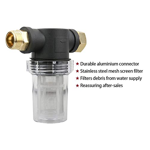 Sooprinse High Pressure Washer Gun 4000 PSI Set, Garden Hose Inlet Filter for High Pressure Washer, Sediment Filter Attachment