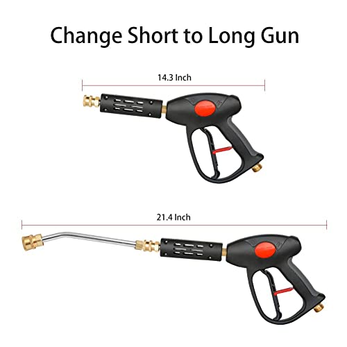 Sooprinse High Pressure Washer Gun 4000 PSI Set, Garden Hose Inlet Filter for High Pressure Washer, Sediment Filter Attachment