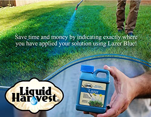 Liquid Harvest Lazer Blue Concentrated Spray Pattern Indicator 8 Ounces Perfect Weed Spray Dye, Herbicide Dye, Fertilizer Marking Dye, Turf Mark and Blue Herbicide Marker