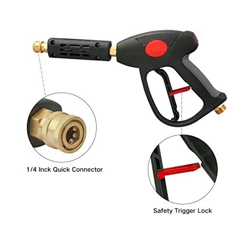 Sooprinse High Pressure Washer Gun 4000 PSI Set, Garden Hose Inlet Filter for High Pressure Washer, Sediment Filter Attachment