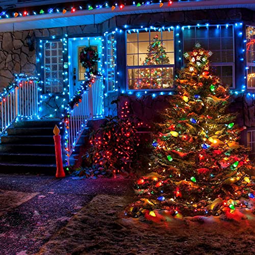 warlkde 50LEDs Christmas String Lights, C9 Christmas Lights with 29V Safe Adaptor, End-to-End, UL Certified Fairy Lights for Christmas Tree, Patio, Garden, Party, Wedding, Holiday Decoration