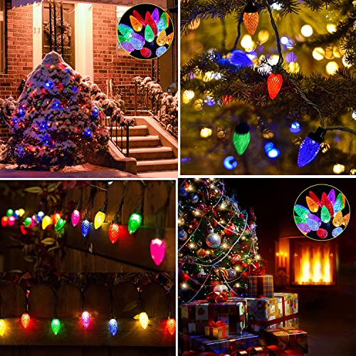 warlkde 50LEDs Christmas String Lights, C9 Christmas Lights with 29V Safe Adaptor, End-to-End, UL Certified Fairy Lights for Christmas Tree, Patio, Garden, Party, Wedding, Holiday Decoration