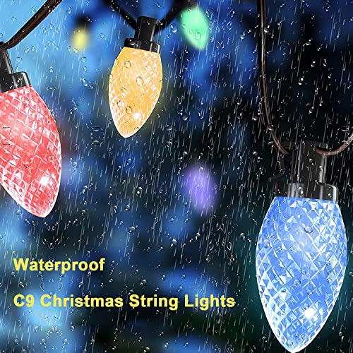 warlkde 50LEDs Christmas String Lights, C9 Christmas Lights with 29V Safe Adaptor, End-to-End, UL Certified Fairy Lights for Christmas Tree, Patio, Garden, Party, Wedding, Holiday Decoration