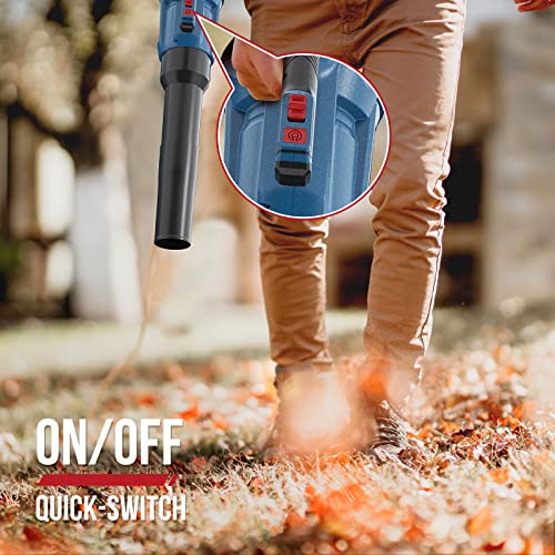 Enhulk Leaf Blower Cordless, 430 CFM Max Electric Jet Blower with Powered Brushless Motor, 20V 4.0Ah Battery & Fast Charger, High/Low-Speed Handheld Blowers for Lawn Care Yard Work Around The House