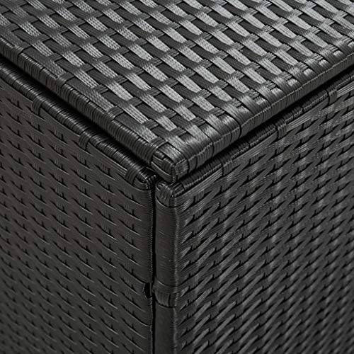 Canditree Outdoor Large Storage Box, Storage Contrainer Rattan, Organizers for Garden Furniture Pillows Cushions (Black)