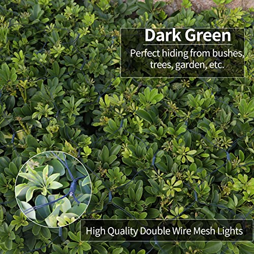 Solar Net Lights Outdoor Mesh Lights Waterproof with 8 Lighting Modes, Auto On/Off, 200 LED Starry Fairy String Lights Backyard Patio Twinkling Lights Wall Roof Wedding Party Decor(9.8ftx6.6ft,White)
