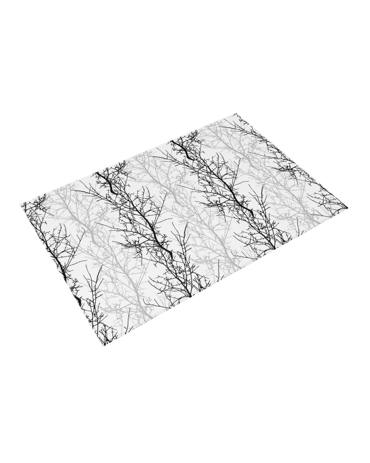 Tree Forest Outdoor Rugs for 5'x8' Patios Clearance, RV Camping Mat Rug Portable Outside Rug Indoor Outdoor Area Rug Mat for Beach Deck Pool Abstract Winter Branch Nature Black Grey