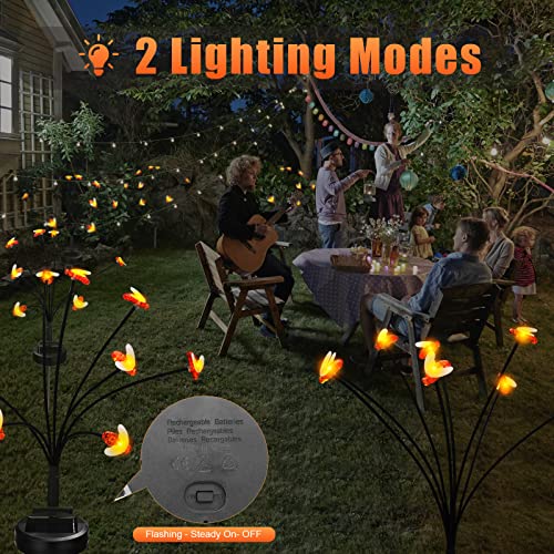 BLYANX Solar Garden Pathway Lights, Swaying Solar Outdoor Lights Waterproof Garden Decor Solar Christmas Lights for Patio Backyard Lights(4 Pcs Bee)