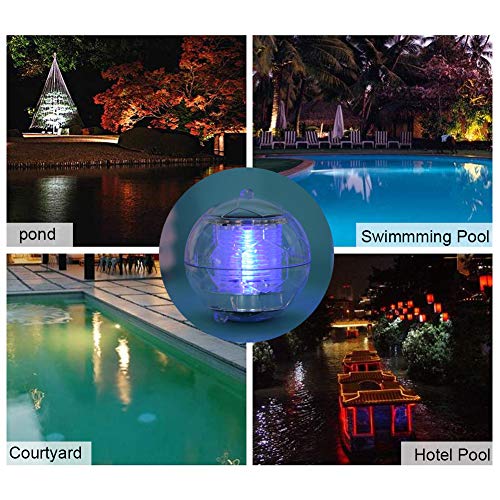 Yaosh Submersible led Lights Waterproof Solar Powered LED Floating Ball Lamp Decor Light for Swimming Pool Garden for Bathtub, Shower,Hot Tub, Spa, Party