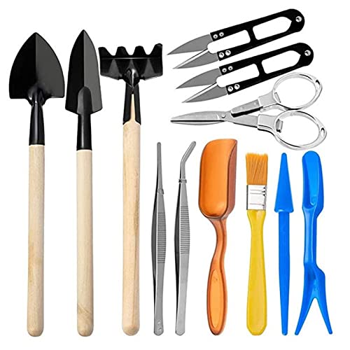 Snow Shovels for Snow Removal Shovel Trimming Tools Succulent 12-Piece Mini Soils Seedling Scissors Set Gardening Transplanter Brush of Potted Patio & Garden