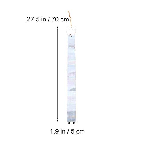 generic 10Pcs Hanging Reflective Bird Detterent Device Double Sided Reflective Tape Bird Scare Ribbon Reflective Hanging Spinners Keep Birds Away from Your Garden Farm