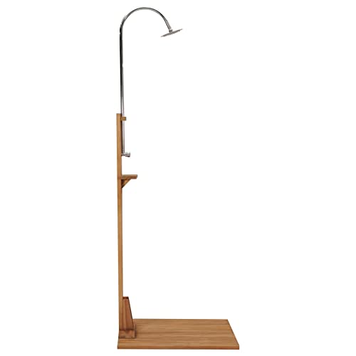 vidaXL Garden Shower 29.5"x29.5"x82.7" Solid Teak Wood