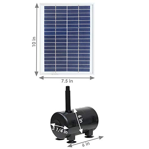 Sunnydaze Solar Water Pump and Panel Bird Bath Fountain Kit with 2 Spray Heads, 132 GPH, 56 Inch Lift - For Outdoor Garden, Pond, or Pool