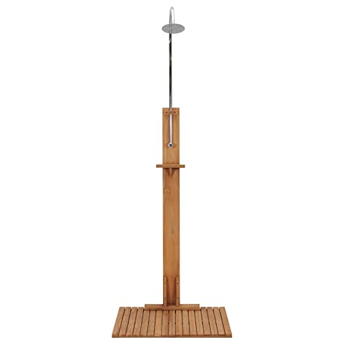 vidaXL Garden Shower 29.5"x29.5"x82.7" Solid Teak Wood