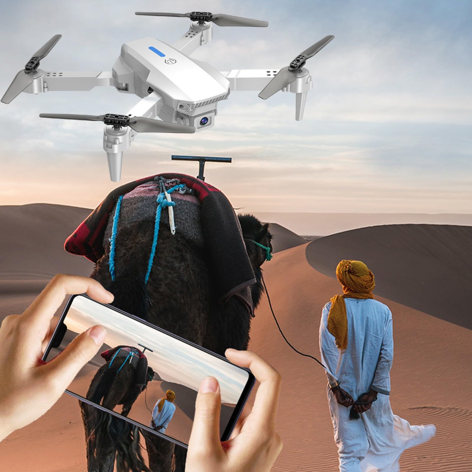 Mini Foldable Drones With Dual Camera For Adults 1080P, Foldable Drone with Carrying Case, FPV Drone With Altitude Hold, 360° Flip, Toys Gifts for Kids and Adults(Gray)