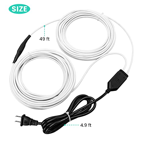 Soil Heating Cable, 49 ft Electric Soil Warming Cable for Garden, Soil, Cold Frame, Keep Soil Warm