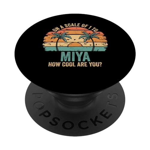 MIYA Cute Retro Girls Groovy MIYA Personalized Name PopSockets Standard PopGrip