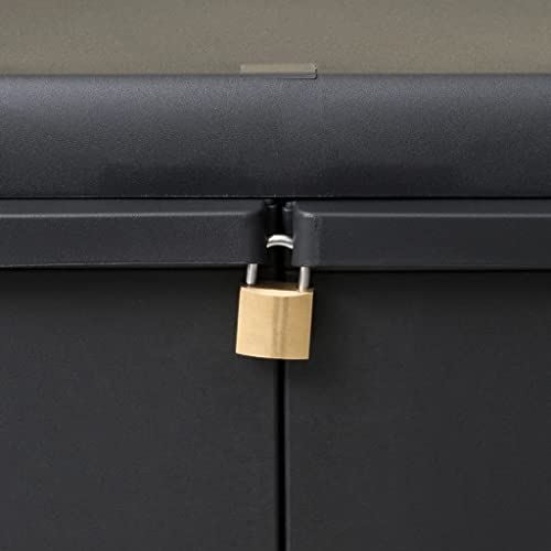 OUSEE Garden Storage Cabinet with 1 Shelf Black
