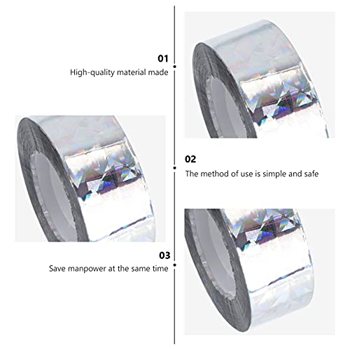 Cabilock 2Pcs Bird Tape Ribbon Tape Double Sided Reflective Tape Garden Backyard Reflective Tape for Protecting Plant