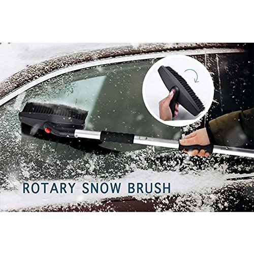 43" Retractable Snow Shovel, Aluminium Alloy Snow Sand Mud Removal Tool for Car Outdoor Camping and Garden, Detachable Three-Piece Construction