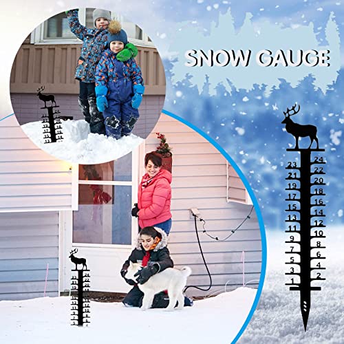 String Line Leveling Marking Gift 24cm Snowflake Snow Measuring Instrument Snowmobile Snow Measuring Instrument Metal Snow Measuring Ruler Outdoor Garden Ornament Precision Level (Black, One Size)