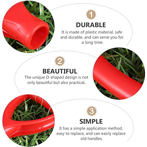 Cabilock 2pcs Shovel D Grip Replacement Handle Plastic 3. 2cm for Garden Spade Rake Snow Shovel Digging Raking Tools Red