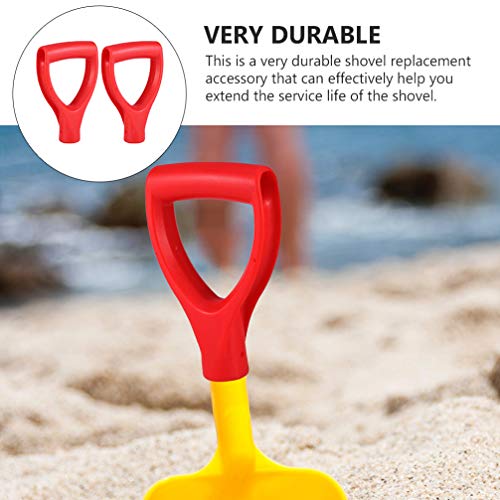 Cabilock 2pcs Shovel D Grip Replacement Handle Plastic 3. 2cm for Garden Spade Rake Snow Shovel Digging Raking Tools Red