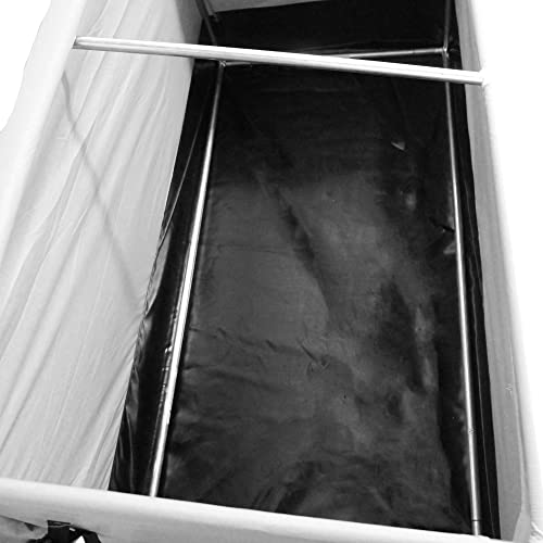 Domain Shelters Deck Box 117 Gallon 4' x 2' x 2' Outdoor Patio Backyard Garden Storage Container with Removable Weather Bars, Gray/Black