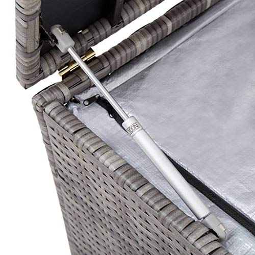 Canditree Outdoor Large Storage Box Rattan, Deck Box Storage Container for Patio Poolside Garden (39.4"x19.7"x19.7")
