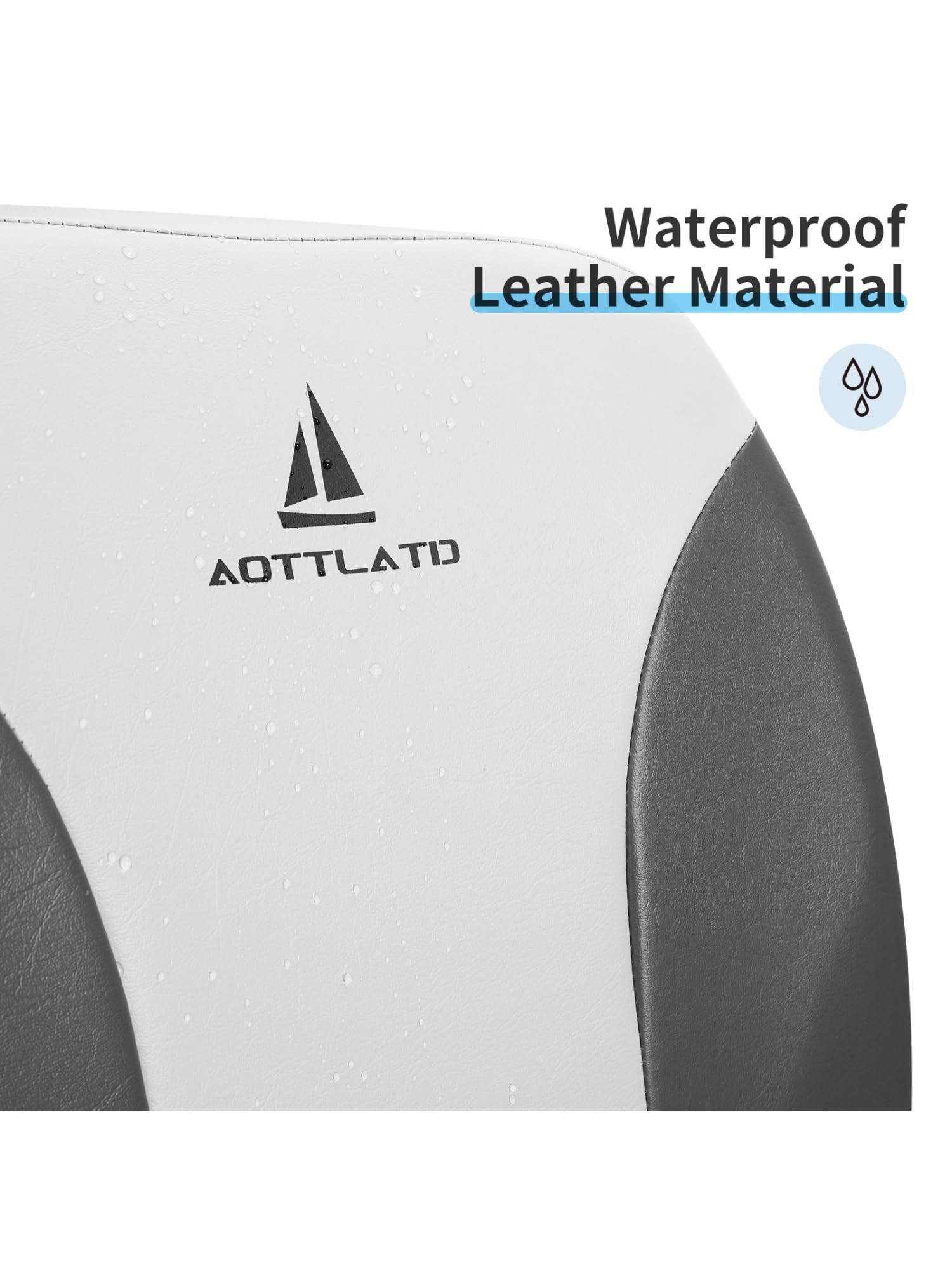 AOTTLATD Deluxe Folding Fishing Boat Seat Waterproof Classical Boat Seat, Gray and Black
