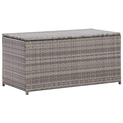 Canditree Outdoor Large Storage Box Rattan, Deck Box Storage Container for Patio Poolside Garden (39.4"x19.7"x19.7")