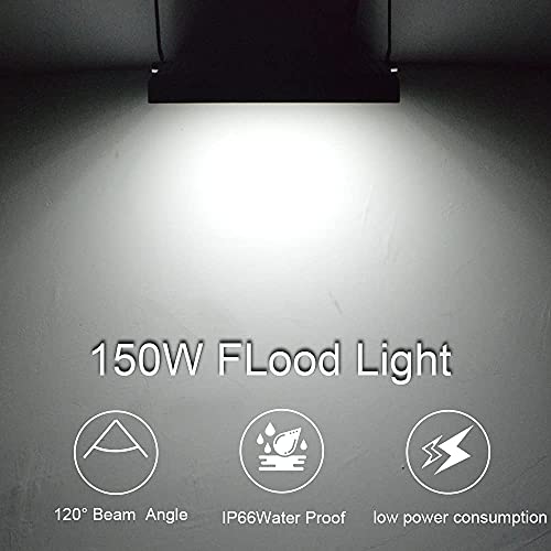 AFSEMOS 150W LED Flood Light,10500lm Outdoor Flood Lights 2pack Super Bright 6000K Daylight White Lights,LED Work Light IP66 Waterproof Security Light for Backyard,Playground,Garden,Stadium