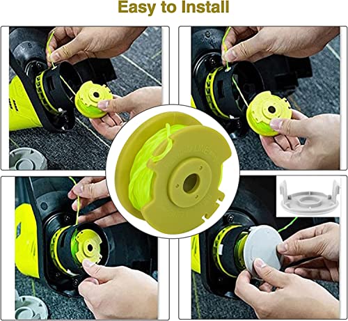 AC80RL3 String Trimmer Replacement Spool, Compatible with Ryobi One Plus+ AC80RL3 18v, 24v, and 40v Cordless Trimmers, 080 Inch Twisted Line, AC80RL3 Weed Eater String Auto-Feed Spool Line 11ft