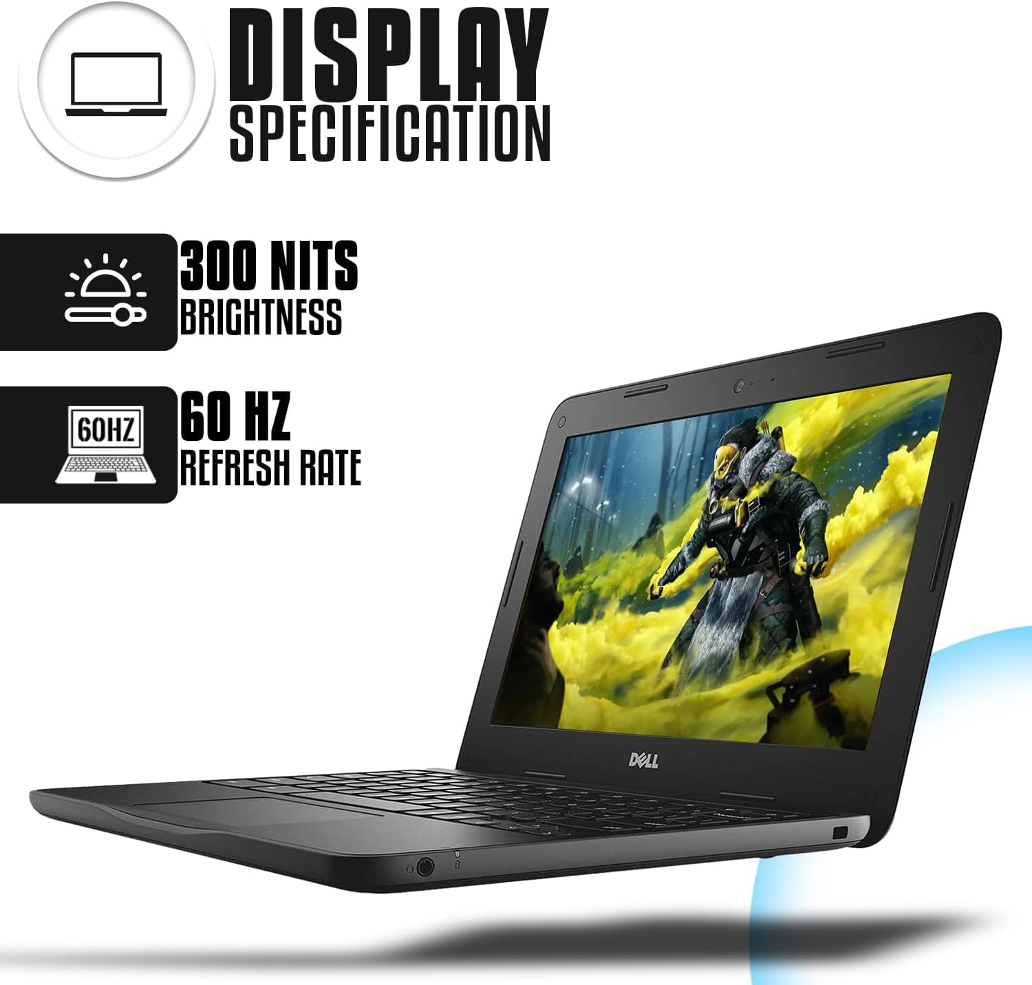 Dell Chromebook 3180 Laptop PC, Intel Celeron N3060 Processor, 4GB Ram, 16GB SSD Storage, Wi-Fi | Bluetooth, HDMI, USB 3.1 Gen 1, Web Camera, Chrome OS (Renewed)