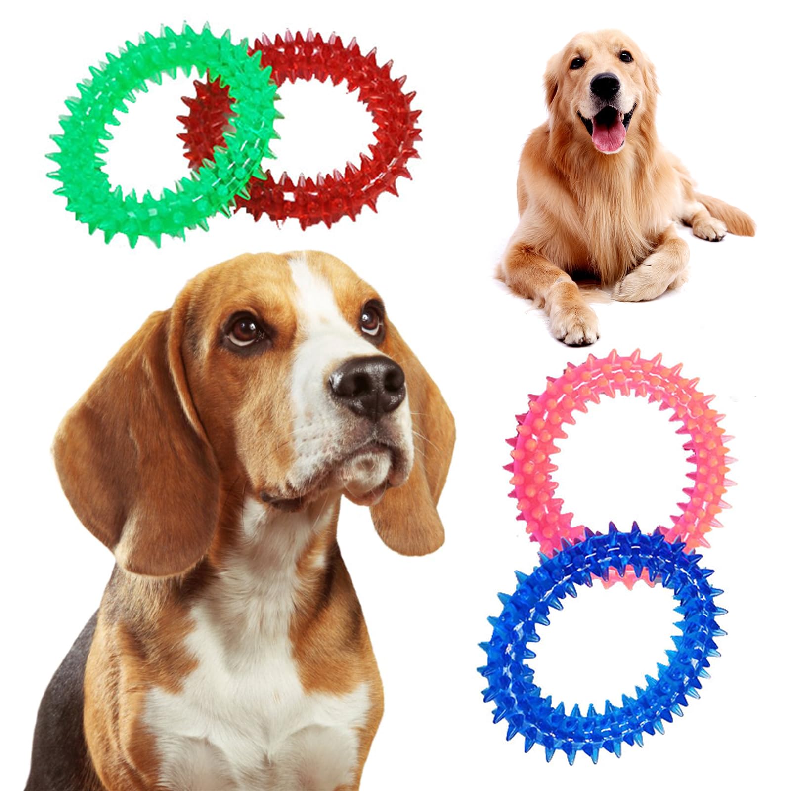 Whigetiy Pet Ring-Shape Molar Rod Durable Chew Toy Puppy Teething for Teething Cleaning Dog Ring Chew Ring Toy Teeth Cleaning Dog Teething Toy for Teeth Cleaning