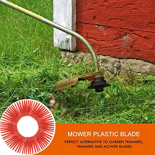 100PCS Lawn Mower Plastic Blades, Mower Cutter Blade Plastic Machine Trimming Blades Replacement Plastic Blades Accessories Trimmer Grass Mowing Nylon Blades Compatible for STIHL Polycut 2-2, Red