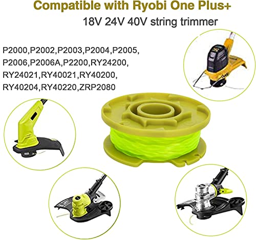 AC80RL3 String Trimmer Replacement Spool, Compatible with Ryobi One Plus+ AC80RL3 18v, 24v, and 40v Cordless Trimmers, 080 Inch Twisted Line, AC80RL3 Weed Eater String Auto-Feed Spool Line 11ft