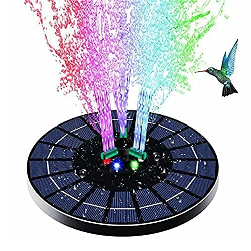 Kavolet Solar Fountain Pump with 360 Degrees Rotatable Nozzle, 4W RGB LED Solar Water Fountain, Battery Free Standing & uto-Shut Off, Water Pump for Bird Bath Garden Small Pond Outdoors