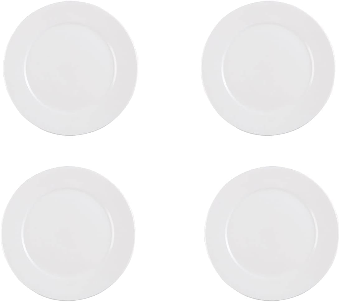 Plates for dinner,Elegant White Dinner Plates Set of 4, Salad Plates, Premium Porcelain Serving Plates for Party, Large Pasta Plates, Microwave Dishwasher Oven Safe Catering Plates,8Inch ( Size : 8Inc