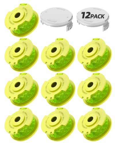 Weed Wacker String Compatible with Ryobi One Plus+ AC80RL3, 0.08'' String Trimmer Line,Weed Eater String Compatible with Ryobi 18V, 24V, 40V Trimmers(10 Replacement Spool, 2 Trimmer Cap Cover)
