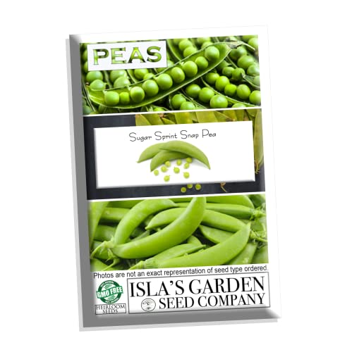 Sugar Sprint Snap Pea Seeds for Planting, 25+ Heirloom Seeds Per Packet, (Isla's Garden Seeds), Non GMO Seeds, Botanical Name: Pisum sativum, Great Home Garden Gift