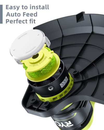 Weed Wacker String Compatible with Ryobi One Plus+ AC80RL3, 0.08'' String Trimmer Line,Weed Eater String Compatible with Ryobi 18V, 24V, 40V Trimmers(10 Replacement Spool, 2 Trimmer Cap Cover)