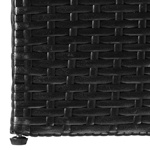 Garden Storage Box 295 Gallon | Rattan Garden Chest | Outdoor Deck Storage Container Box | Patio Cushion Box for Pillows, Garden Tools and Pool Toys | Black Poly Rattan 59" x 39.4" x 39.4"