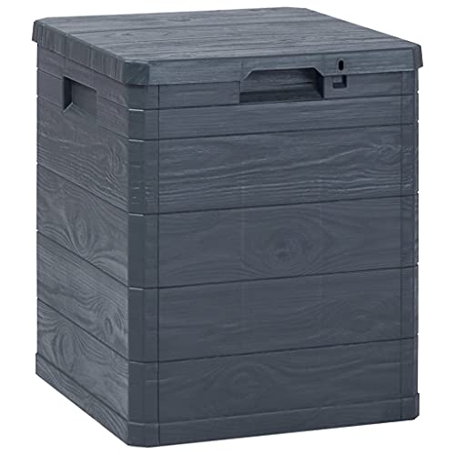 Queen.Y 23 Gallon Resin Deck Box, Organization and Storage Box for Patio Furniture, Garden Storage Deck Box for Pool Accessories Toys Tools, Black