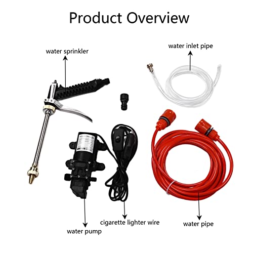 Demeras Electric Pressure Washer Pump, Intelligent 12V Pressure Washer Portable for Roofs for Gardens