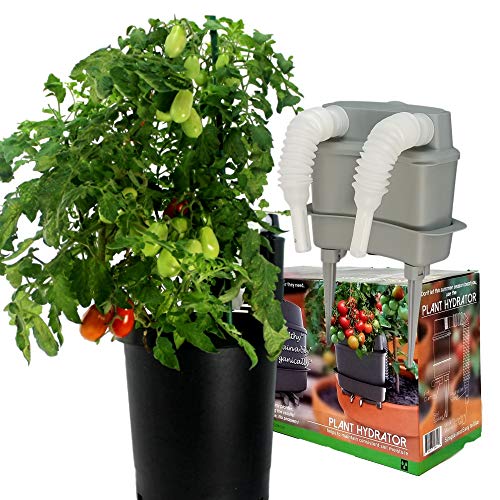 Plant Hydrator [All New Automatic Daily Drip Waterer to Beat This Summer's Heat Container Garden Organic Vegetables Confidently [Fits Grow Bags Self Watering Planters]