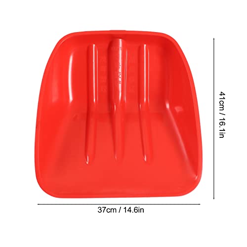 Plastic Garden Shovel, Red Easy To Install Snow Shovel for Rubbish for Fallen Leaves(41 X 37cm / 16.1 X 14.6in)