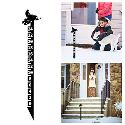Gift 24cm Snowflake Snow Measuring Instrument Snowmobile Snow Measuring Instrument Metal Snow Measuring Ruler Outdoor Garden Ornament Zip Level Pro2000 (Black, One Size)